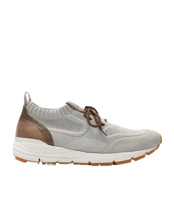 SCAROSSO Robbie Knitted Lace-up Sneakers - Grey