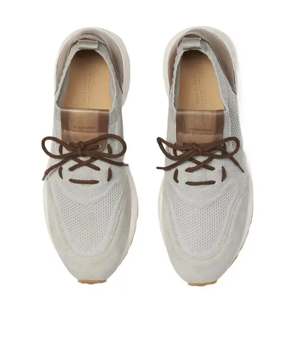 SCAROSSO Robbie Knitted Lace-up Sneakers - Grey