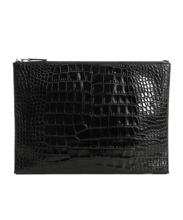 TOM FORD Textured Embossed Clutch Bag - Black