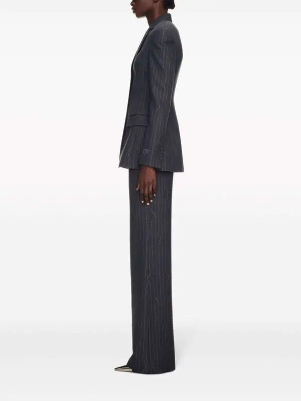 Off-White Single-breasted Striped Blazer - Black