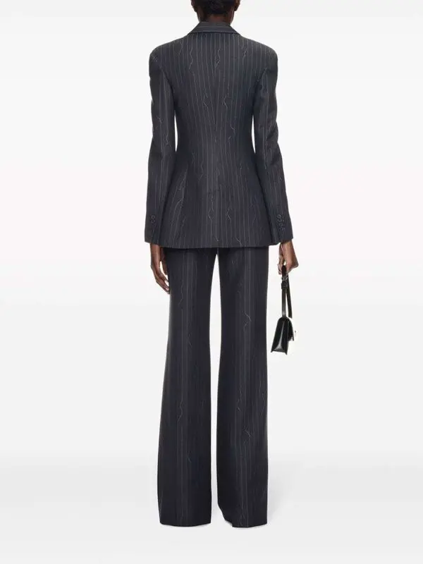 Off-White Single-breasted Striped Blazer - Black