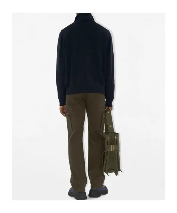 Burberry Half-zip Embroidered Jumper - Navy