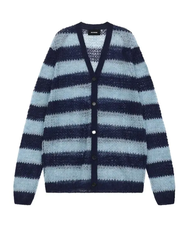 We11Done Striped Wool Blend Knit Cardigan - No