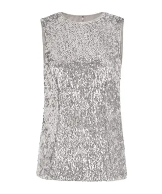 Dolce & Gabbana Sequin Sleeveless Top - Silver