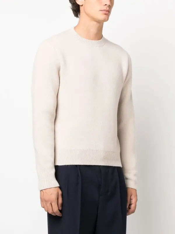LANVIN Round Neck Long Sleeve Sweater - White