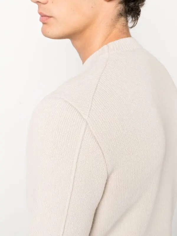 LANVIN Round Neck Long Sleeve Sweater - White