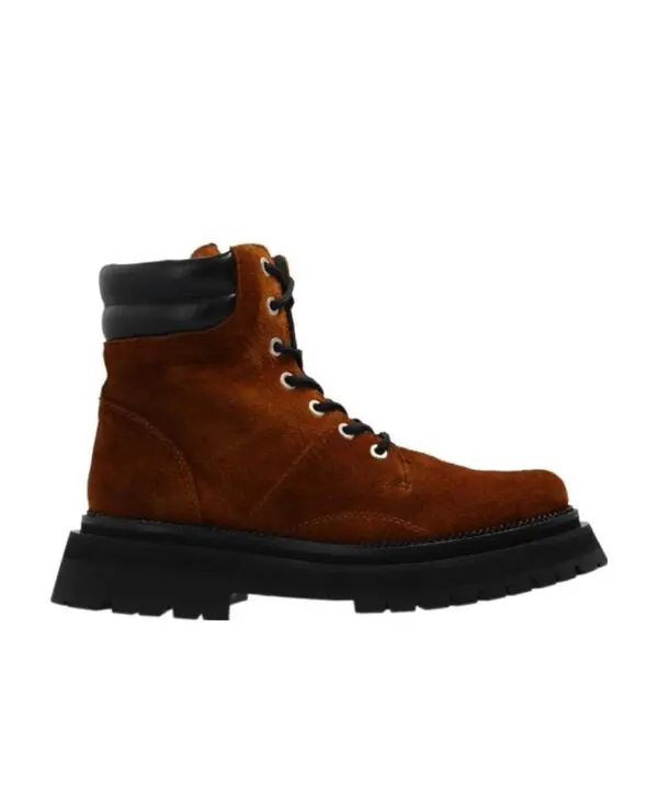 AMI Paris Suede Lace-up Ankle Boots
