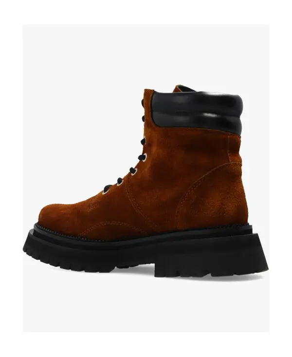 AMI Paris Suede Lace-up Ankle Boots