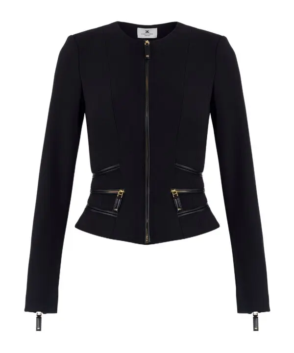 Elisabetta Franchi Zipped Double-layer Crêpe Jacket