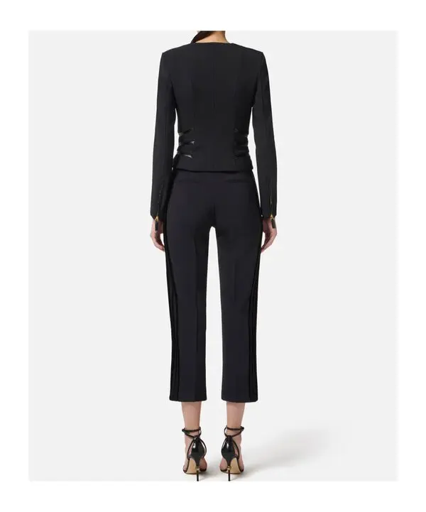 Elisabetta Franchi Zipped Double-layer Crêpe Jacket