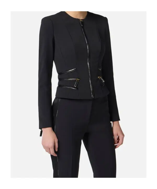 Elisabetta Franchi Zipped Double-layer Crêpe Jacket