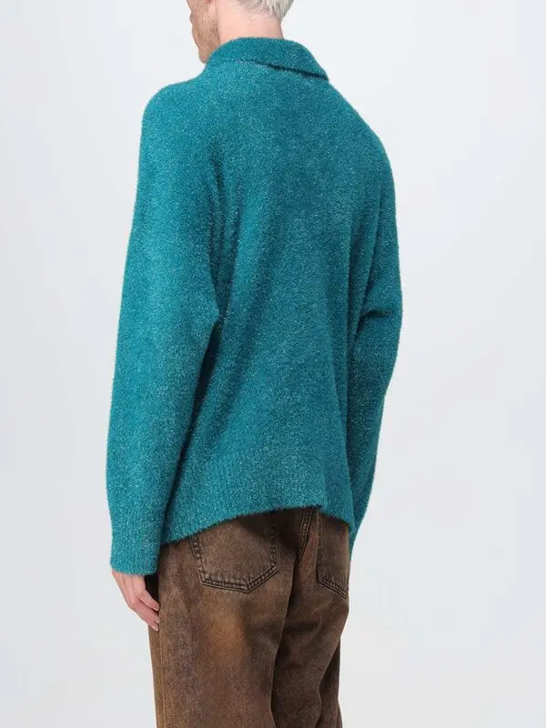 BONSAI Long-sleeved Sweater With Lapel - Blue