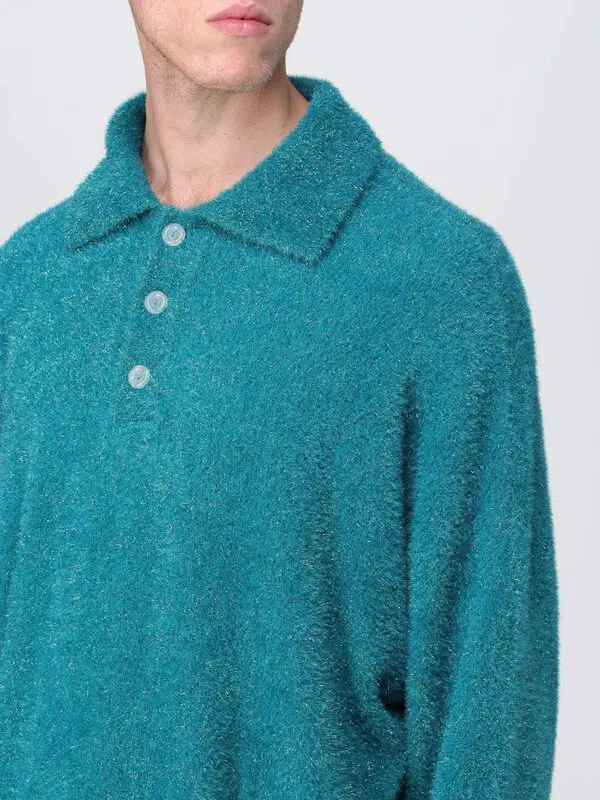 BONSAI Long-sleeved Sweater With Lapel - Blue