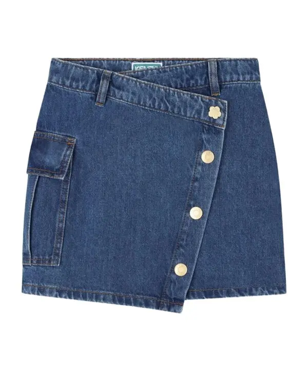 Kenzo Asymmetric Denim Skirt - Indigo