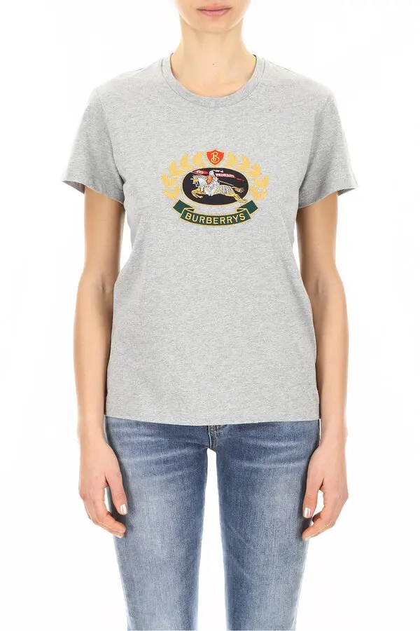 Burberry Equestrian Knight Logo T-shirt - Gray