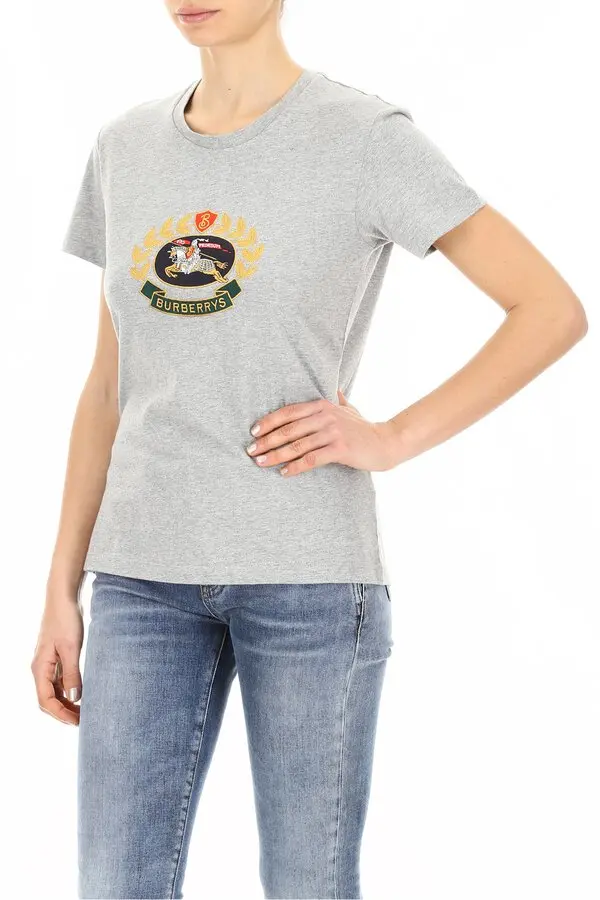 Burberry Equestrian Knight Logo T-shirt - Gray