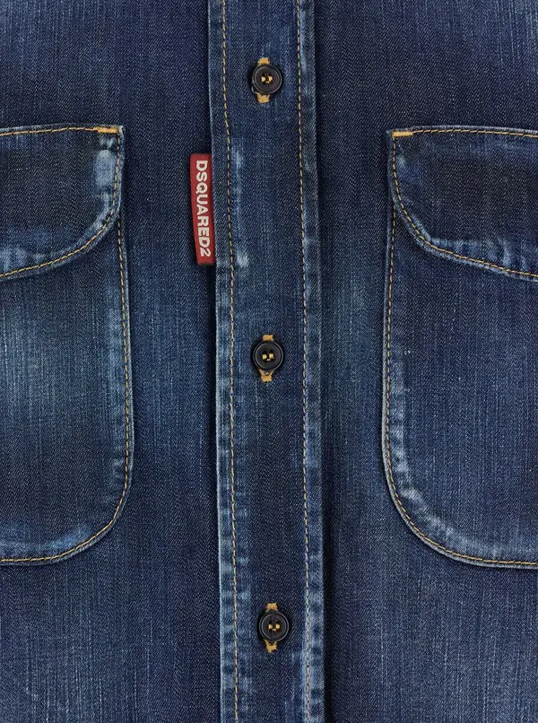 Dsquared2 Long Sleeve Denim Shirt - Blue