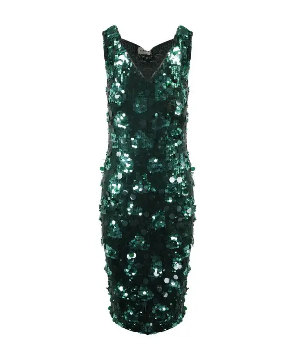 P.a.r.o.s.h All-sequined Midi Dress - Green