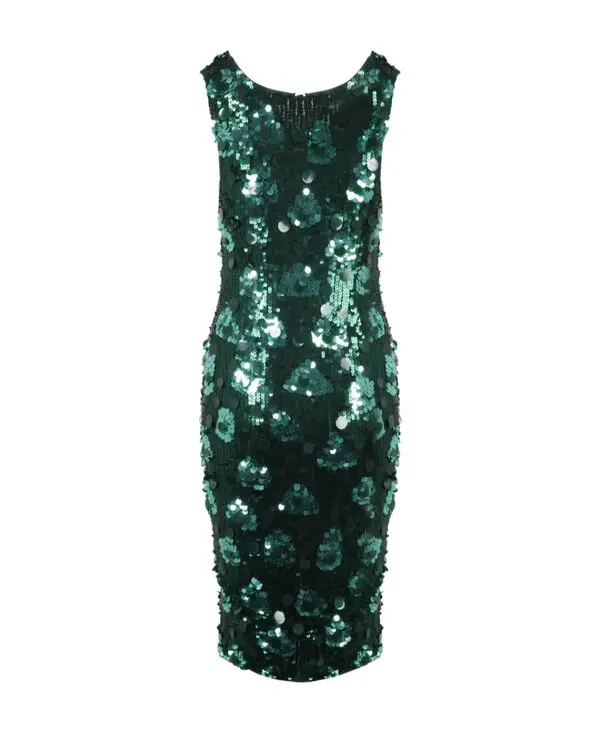 P.a.r.o.s.h All-sequined Midi Dress - Green