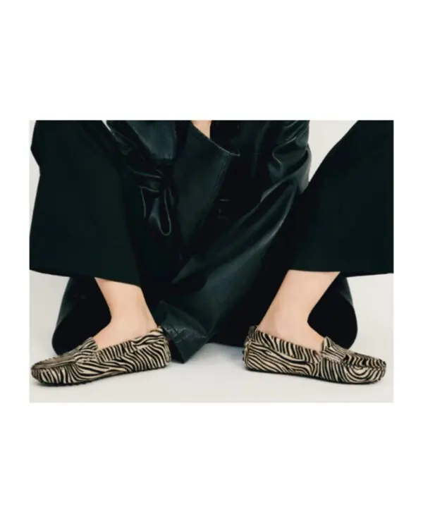 SCAROSSO Ashley Print Slip-on Loafers - Zebra