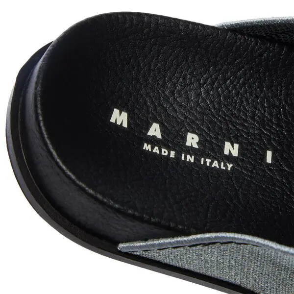 Marni Jacquard Logo Embellished Open Toe Flip Flops
