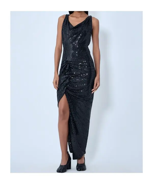 VIVIENNE WESTWOOD Sequined Cowl Neck Gown