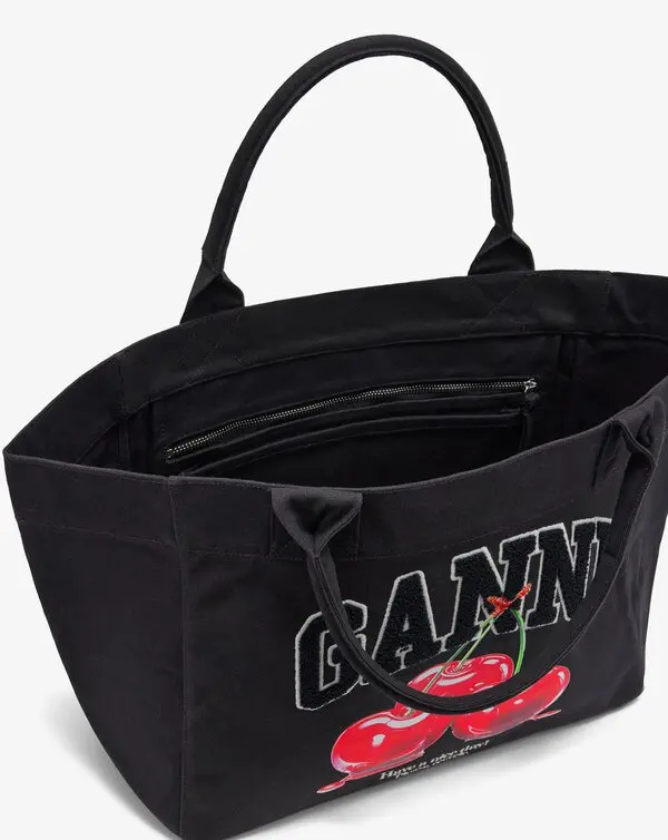 GANNI Cherry Tote Bag - Phantom Black