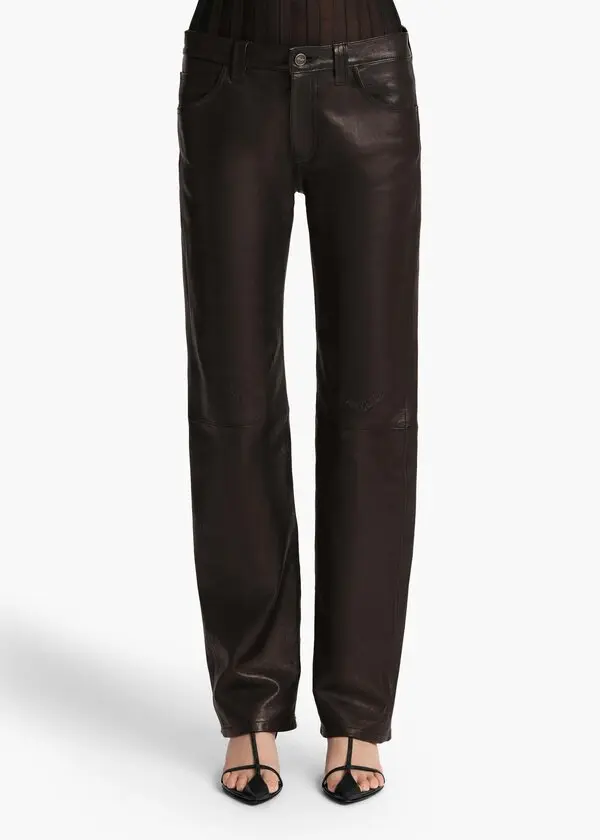 Khaite Emmet Leather Trousers - Black