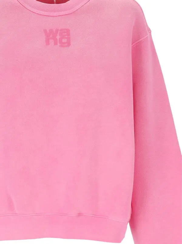 Alexander Wang Logo Embossed Crewneck Sweatshirt - Pink