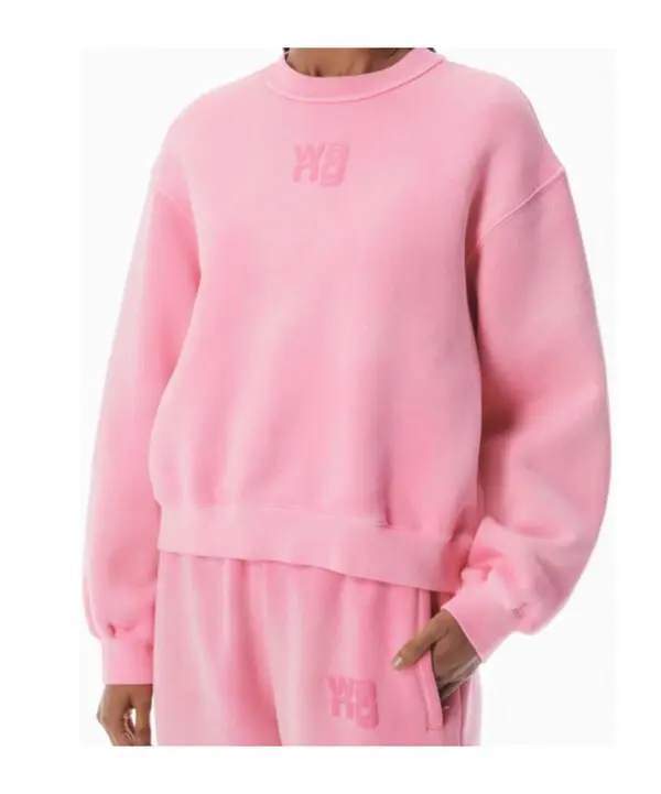 Alexander Wang Logo Embossed Crewneck Sweatshirt - Pink
