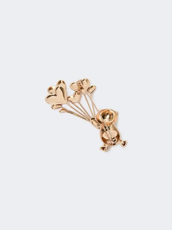 Max Mara Teddy Bear And Heart Balloon Brooch