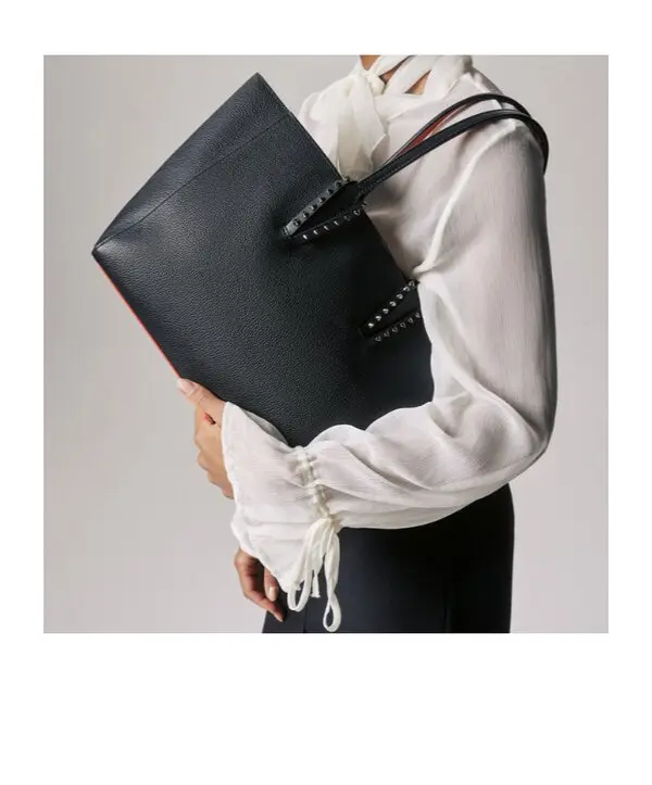 CHRISTIAN LOUBOUTIN Cabata Stud Detailed Small Tote Bag - Black