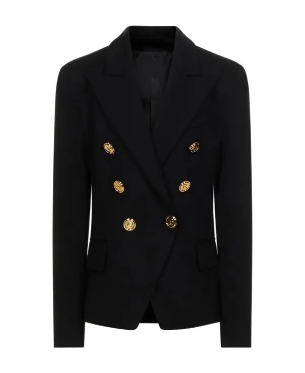 Balmain Logo Button Blazer - Black