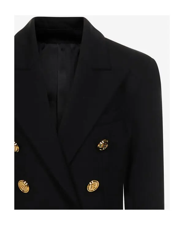 Balmain Logo Button Blazer - Black