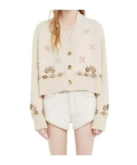 Alanui Cropped Cardigan With Embroidered Detail