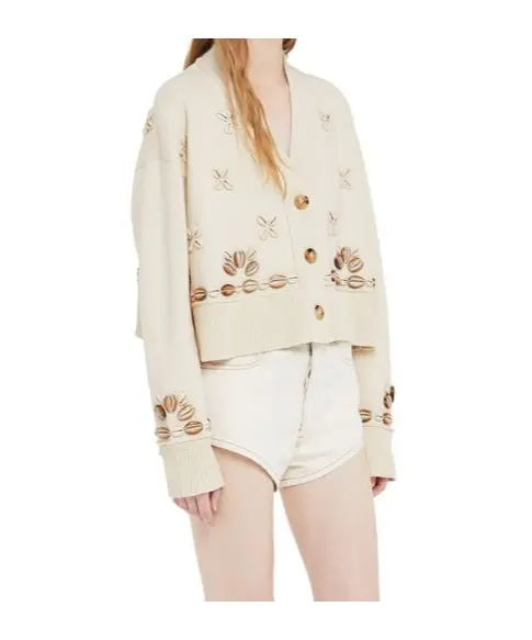 Alanui Cropped Cardigan With Embroidered Detail