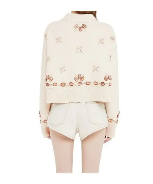 Alanui Cropped Cardigan With Embroidered Detail