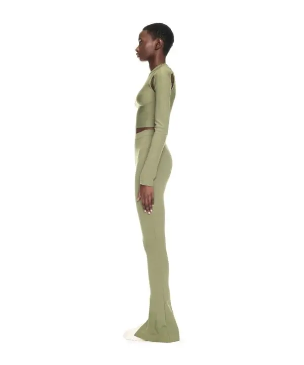 Off-White Logo-print Bootcut Leggings - Green