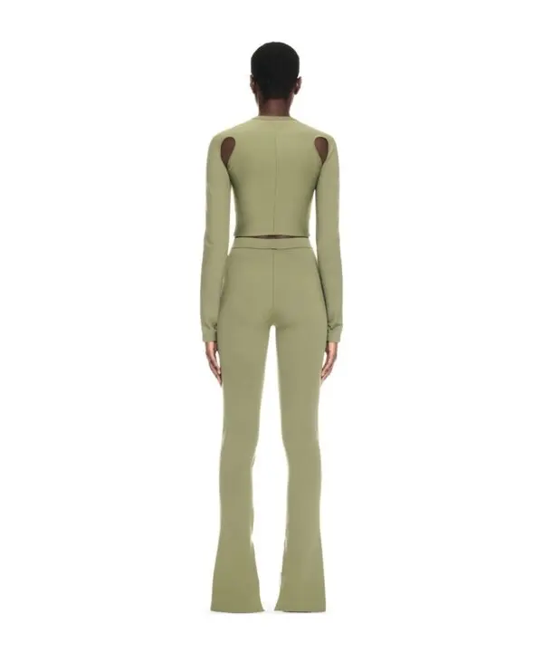 Off-White Logo-print Bootcut Leggings - Green