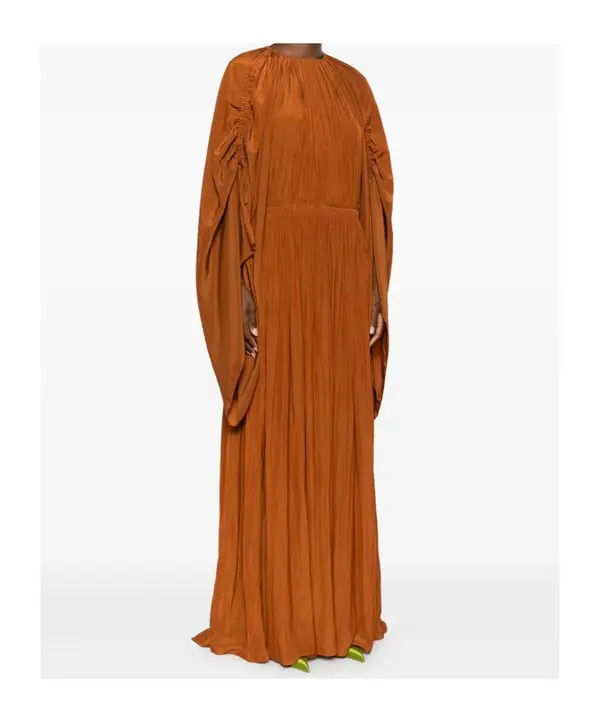 LANVIN Long Sleeve Pleated Dress