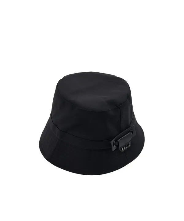 SOLID HOMME Letter Detail Bucket Hat - Black
