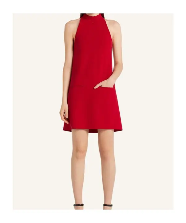 COURREGES High-neck Sleeveless Dress With Logo Detail - Red