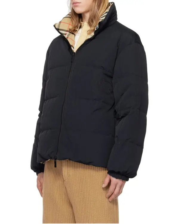 Burberry Reversible Checked Zip-up Down Jacket - Sand-colored