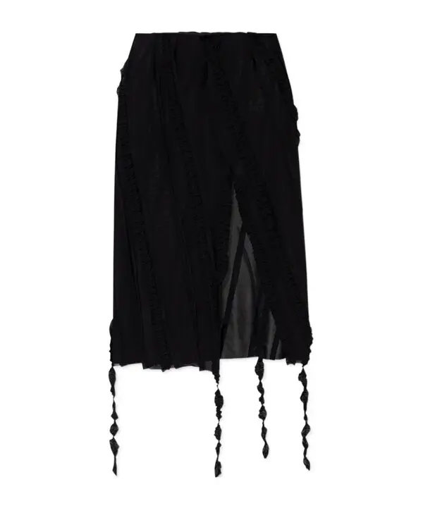 Blumarine Decorative Trim Front Slit Midi Skirt