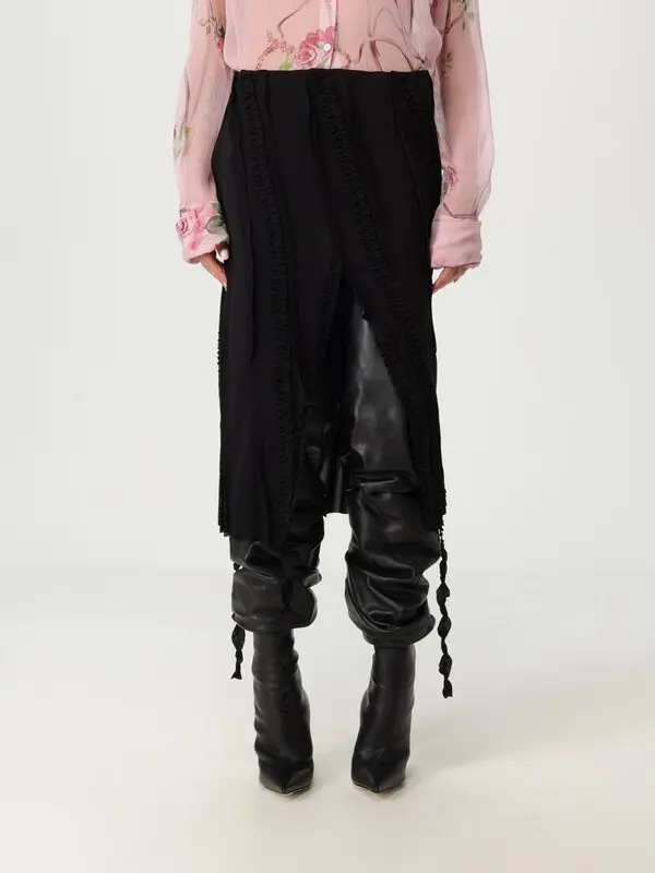 Blumarine Decorative Trim Front Slit Midi Skirt
