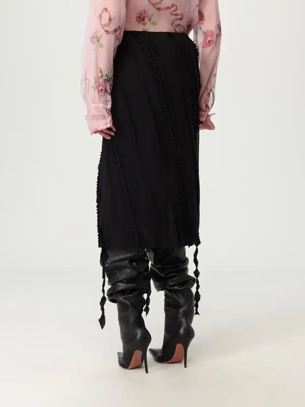 Blumarine Decorative Trim Front Slit Midi Skirt