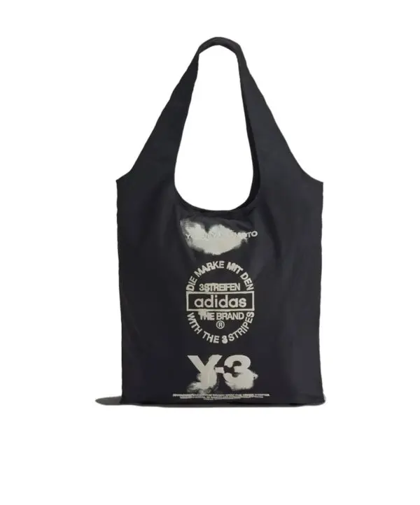 Y3 Logo Printed Tote Bag - Black