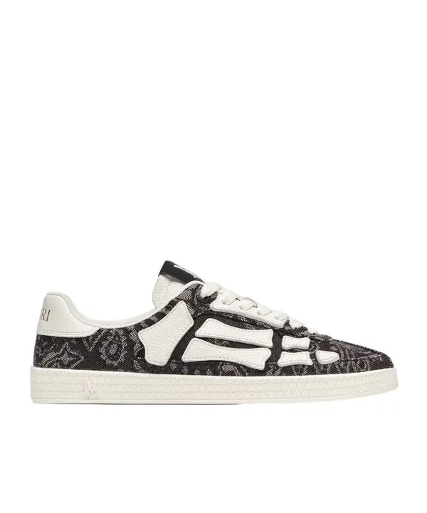 Amiri Bandana Denim Pacific Bones Low Top Sneakers - Black