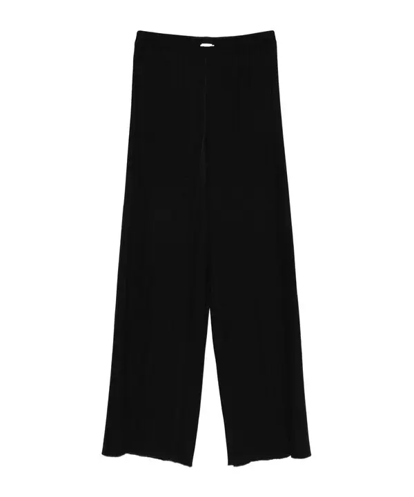 FORTE_FORTE Pleated Wide Leg Trousers - Black