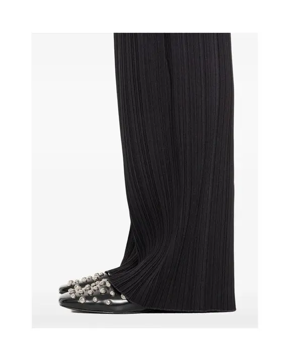 FORTE_FORTE Pleated Wide Leg Trousers - Black